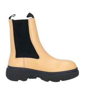 Burberry Leather Ankle Boots With Chunky Heel
