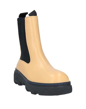 Burberry Leather Ankle Boots With Chunky Heel