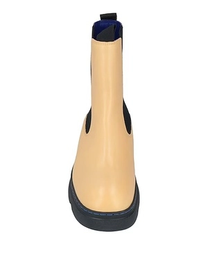 Burberry Leather Ankle Boots With Chunky Heel