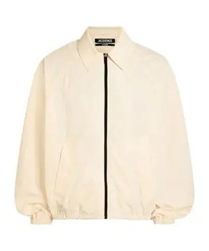 Jacquemus Le Coupe Vent Shell Jacket With Embroidered Logo - Nude