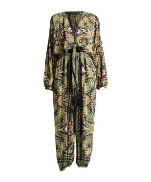 Farm Rio Long Sleeve V-neck Jumpsuit