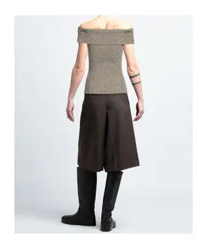 GANNI Knitted Off-shoulder Top