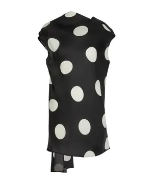 Khaite Polka-dot Draped Silk Mini Dress