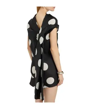 Khaite Polka-dot Draped Silk Mini Dress