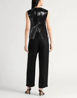 Tory Burch Crocodile Embossed Sleeveless Crewneck Top