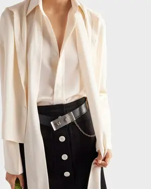 Prada Marocain Long Sleeve Shirt - Ivory