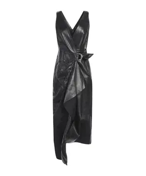 Isabel Marant Étoile Solid Color Sleeveless Leather Dress - Black