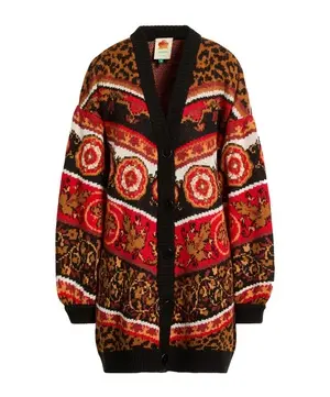 Farm Rio Jacquard-knit Cardigan - Brown