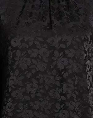 Saint Laurent Floral Jacquard Mock Neck Long Sleeve Top