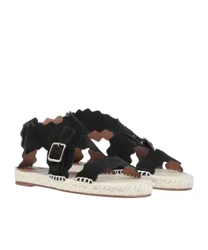 Chloé Suede Espadrille Sandals - Black