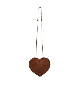 Alaïa Heart-shaped Suede Crossbody Bag - Brown