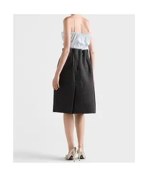 Prada Cotton Sleeveless Cropped Top With Button Closure