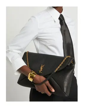 Saint Laurent Envelope Grained Leather Pouch