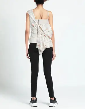 Sportmax Floral-print Ruched Sleeveless Satin Top