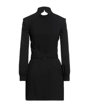 Saint Laurent Solid Color Long Sleeve Dress