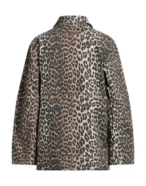 GANNI Leopard Print Short Coat