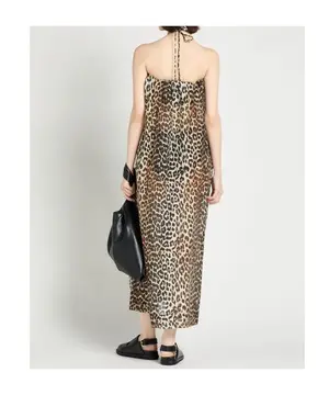 GANNI Leopard Print Sleeveless Maxi Dress