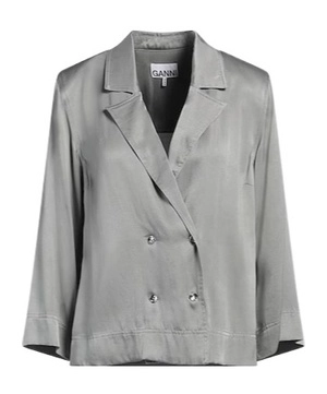 GANNI Double-breasted Suit Jacket - Gray