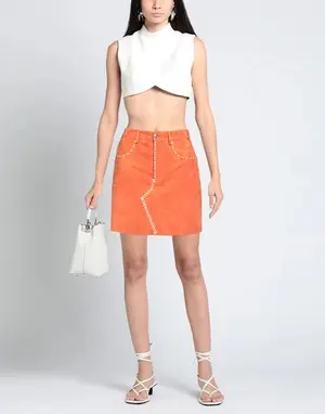 Marni Suede Flared Skirt With Appliqués