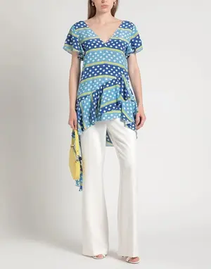 Marni Polka Dot Crepe Ruched Top