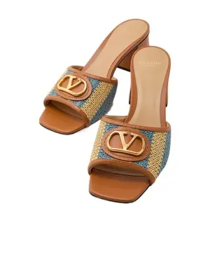 Valentino Garavani Leather Mules With Vlogo Plaque