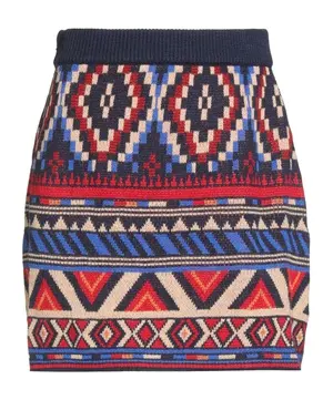Farm Rio Elastic Waist Geometric Pattern Midi Skirt