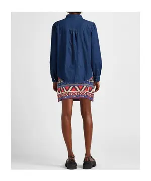 Farm Rio Elastic Waist Geometric Pattern Midi Skirt
