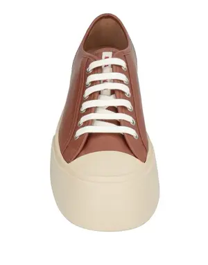 Marni Low-top Leather Sneakers With Rubber Sole - Nude