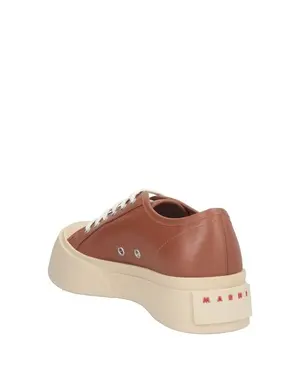 Marni Low-top Leather Sneakers With Rubber Sole - Nude
