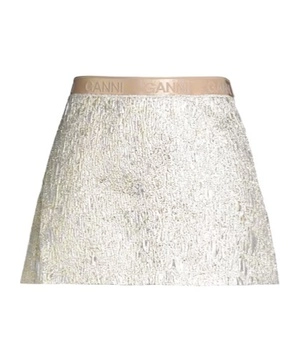 GANNI Metallic Jacquard Flared Skirt