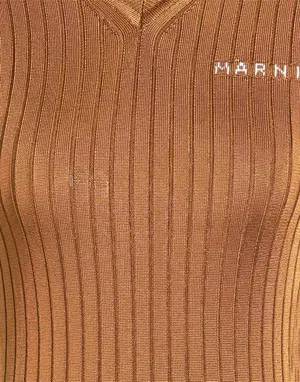 Marni Knitted Sleeveless V-neck Dress
