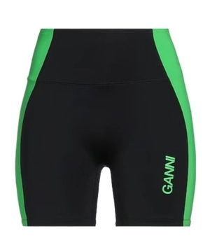 GANNI Two-tone Logo High-waisted Athletic Shorts