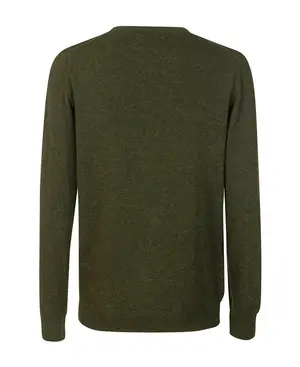 Barbour Logo Embroidered Crewneck Knitted Jumper - Green