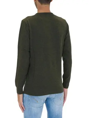 Barbour Logo Embroidered Crewneck Knitted Jumper - Green