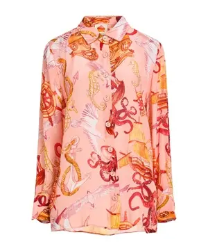 Farm Rio Long Sleeve Shirt With Nautical Print