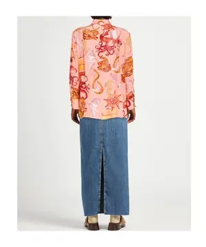 Farm Rio Long Sleeve Shirt With Nautical Print