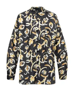 Nanushka Jari Graphic Printed Button-up Shirt - Black