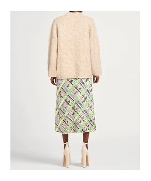 GANNI Jacquard-knit Crew Neck Sweater