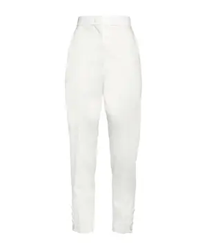 Max Mara Solid Color Stretch Pants - White