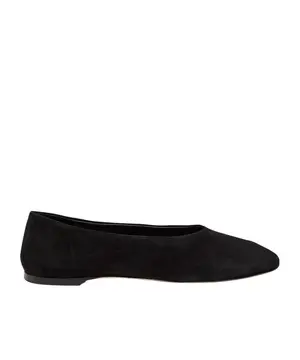 TOTEME Suede Ballet Flats - Black