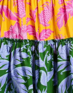 Farm Rio Floral Print Tiered Maxi Dress