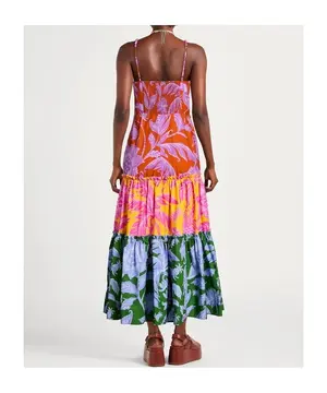 Farm Rio Floral Print Tiered Maxi Dress