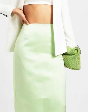 Tory Burch Solid Color Satin Wrap Skirt