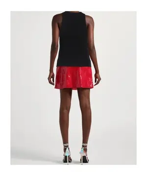 GANNI Ribbed Knit Sleeveless Crewneck Top
