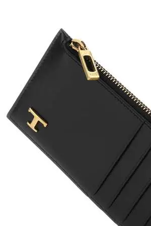 TOD'S Logo Plaque Leather Wallet