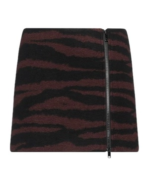 GANNI Zebra-striped Wool Skirt