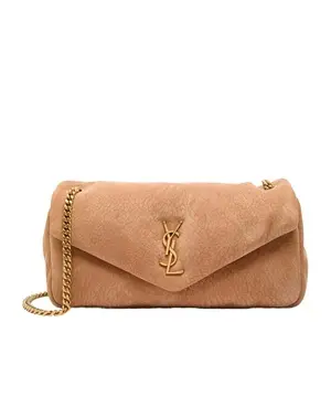 Saint Laurent Calypso Small Padded Suede Shoulder Bag - Brown