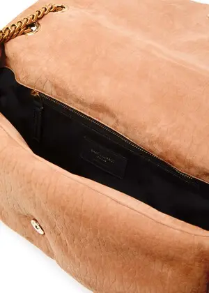 Saint Laurent Calypso Small Padded Suede Shoulder Bag