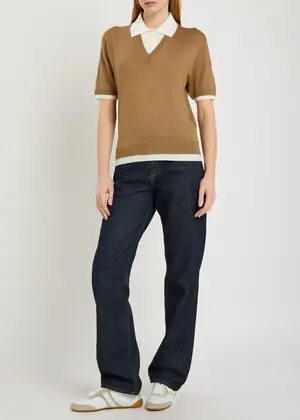 Moncler Layered Wool Polo Top