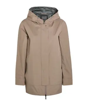 Herno Hooded Brushed Shell Jacket - Nude